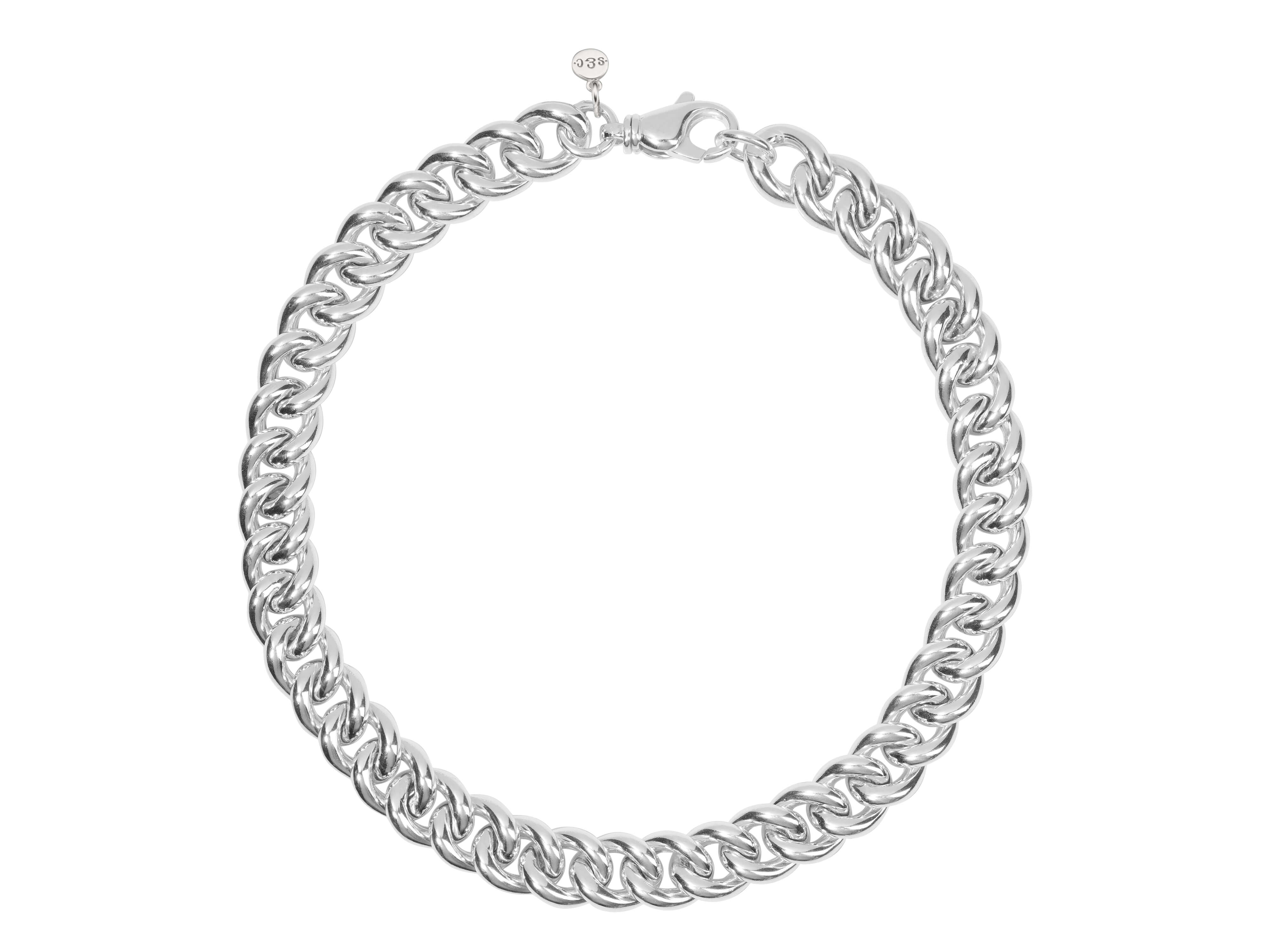 chunky curb chain necklace sterling silver s c